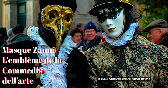 Masque de Zanni : Symbole de la Commedia dell'arte
