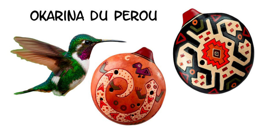 Ocarina Inca - Flûte traditionnelle en céramique -Instrument Okarina Pérou